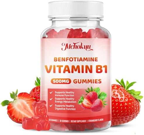Amazon.com: Mchokuu Vitamin B1 Gummies 500mg with Benfotiamine ...