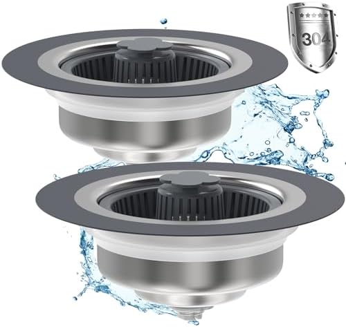 2 Pack - Upgraded 3 in 1 Kitchen Sink Drain Strainer - Stopper Set ...