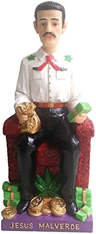 Amazon.com: 10" Statue of Jesus Malverde Sinaloa Figurine Mexico ...
