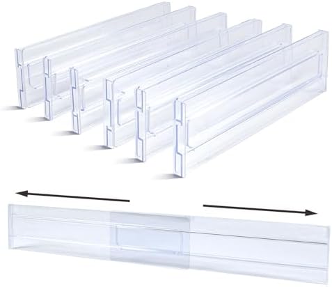 YUDAEE 6 Pack Drawer Dividers Adjustable Drawer Organiser Divider 11 ...