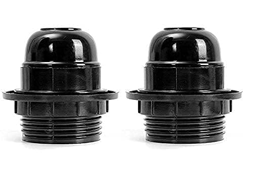 Buy QBM E27 Bulb Holder Type Holder Black, Lamp Shade Holder with Rings ...