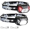 Lepro Headlamp Rechargeable 2-Pack, 2000 Lux Super Bright LED Headlamp ...