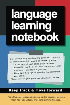 Language Learning Notebook: Undated 12-month Journal to Track and ...