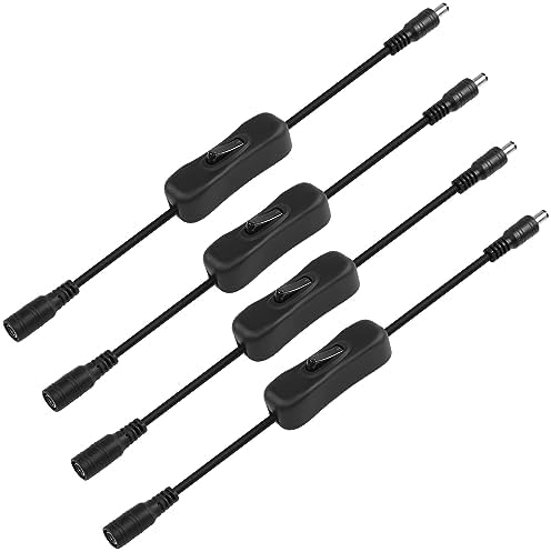 HATMINI DC 12v Inline Switch, 4PCS DC 5.5mm x 2.1mm Male to Female ...