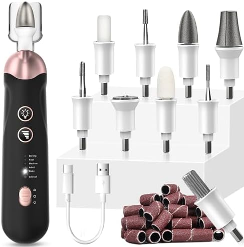 Amazon.com: Electric Nail File Manicure & Pedicure Set: 2-Speed Battery ...