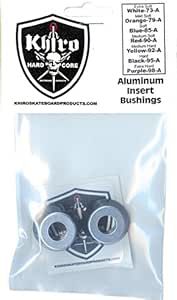 Amazon.com : Khiro Aluminum Insert Hard Black Skateboard Bushings - 95a ...