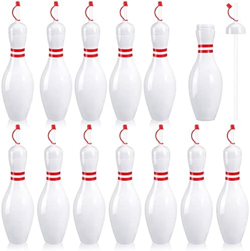 Amazon.com: Bowling Pin Water Bottles with Straws and Lids 25 oz ...