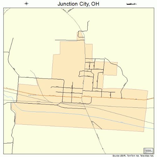 Large Street & Road Map of Junction City, Ohio OH - Printed poster size ...