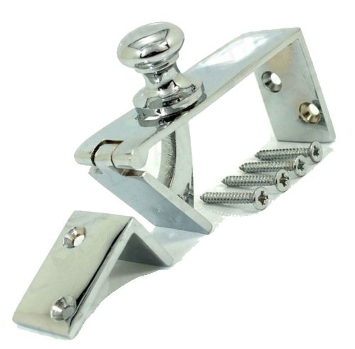 Polished Chrome Counter Flap Catch/ Bar Flap Catch & Stay With Screws ...