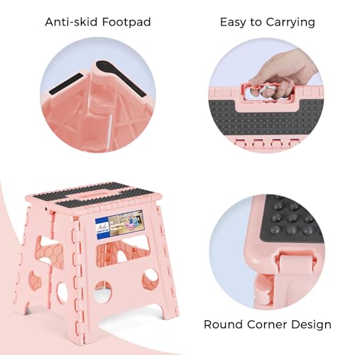 ACKO Folding Step Stool 13 inch Height Premium Heavy Duty Foldable Step ...