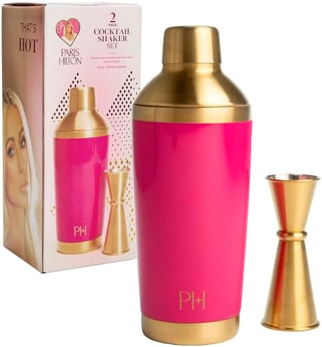 Amazon.com: Creative Co-Op 20 oz. Glass Cocktail Shaker, Pink and Gold ...