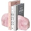 Amazon.com: MOGEMT Rose Quartz Bookends Pink Crystal Decorative Book ...