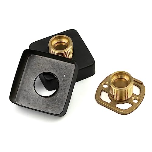 Xcel Home Black Square Shower Fixing Kit Plates (Pair) with 3/4 ...
