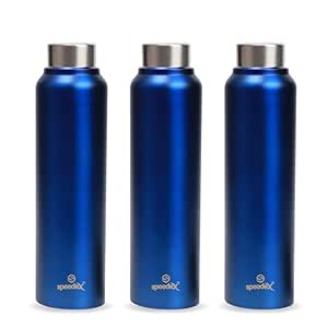 Speedex 1 Ltr Water Bottle Set of 3, Blue, Stainless Steel, 1 Litre ...