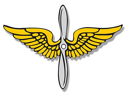 Gold and Silver Army Aviation Prop and Wings Shaped Sticker - Want It All