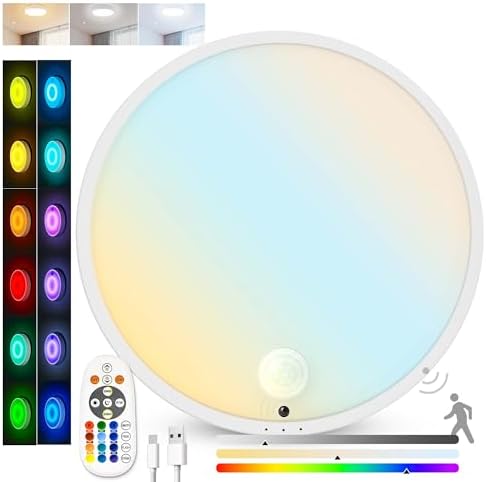 Molrebe Motion Sensor Ceiling Light, Rechargeable Battery Operated ...