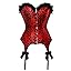 Kelvry Women's Waist Cincher Lace up Boned Basque Corset Shapewear Red ...