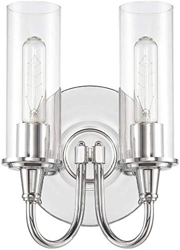 Craftmade 38062-CH Modina Vanity Wall Lighting, 2-Light, 120 Watts ...