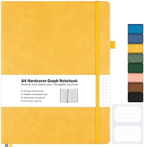 Amazon.com : Graph Paper Notebook, Hardcover Notebook 8.5 x 11, Grid ...