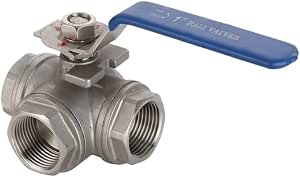 Amazon.co.jp: 3 Way 2 Inch Stainless Steel Ball Valve For Water Oil ...