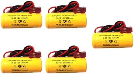 elxjar (5-Pack) 1.2V 1200mAh Ni-CD Battery Replacement for Lithonia ...
