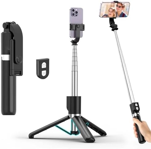 Amazon.com: Selfie Stick with Rechargable Remote & Light (1PC), Tripod ...