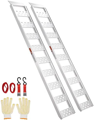 VEVOR Aluminum Ramps, 1250lbs, Straight Ramp with Treads and Load ...