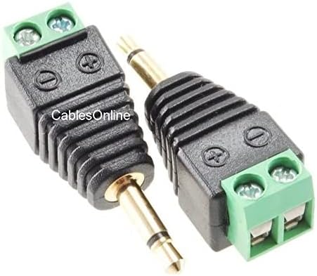 Amazon.com: CablesOnline 2-Pack 3.5mm (1/8") Mono Male Plug to AV 2 ...