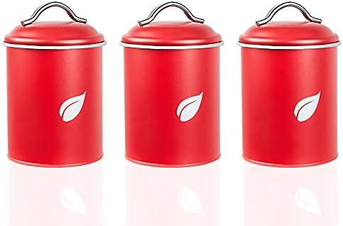 Amazon.com: Old Dutch 4 Piece Smooth Finish Canister Set, Red: Home ...