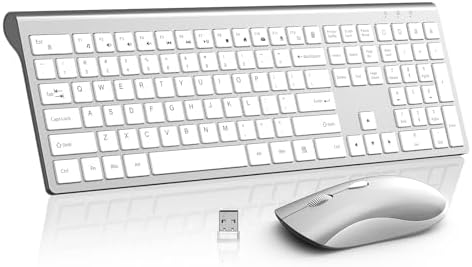 Wireless Keyboard Mouse Combo, Ultra Slim Computer Keyboard and 2400 ...