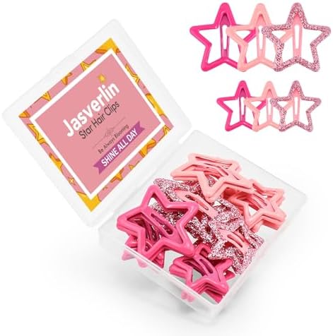 Amazon.com : JASVERLIN 36 Pcs Star Snap Hair Clips, Y2k Colorful Cute ...