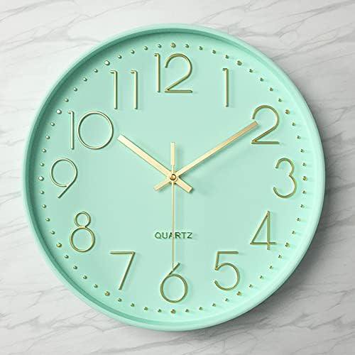 Amazon.com: HZDHCLH Green Wall Clocks Battery Operated,12 inch Silent Non Ticking Modern Wall ...