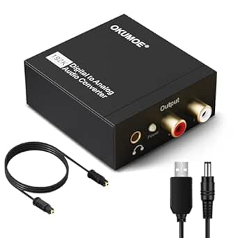DAC 192KHz Digital to Analog Audio Converter, Optical to RCA Converter ...