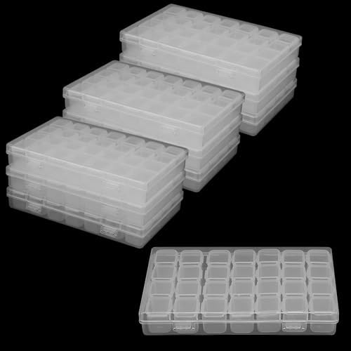 Amazon.com: SENJEOK 10 Pack 28 Grids Diamond Embroidery Storage Box ...