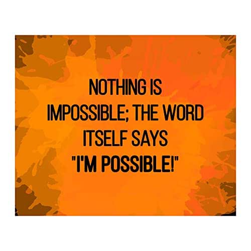 Amazon.com: Nothing Is Impossible - Inspirational Wall Art Print ...