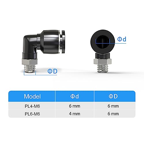 Snapklik.com : TAILONZ PNEUMATIC Male Elbow 4mm Tube OD X M6 Thread 90 ...