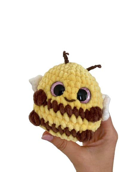 Amazon.com: Bee Plush – 4.3" Handmade Crochet Bee Stuffed Animal - Cute ...