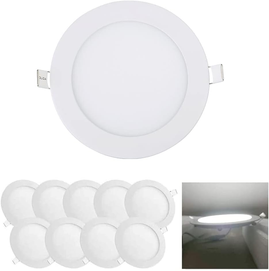 LED Panel Light 9W Cool White 5inch BSOD Flat Lamp Round Ultra-Thin ...