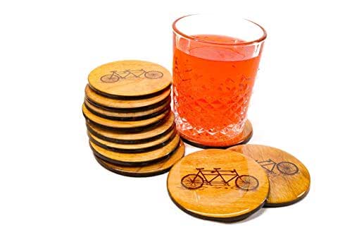 Amazon.com: PREMIUM Tandem Bicycle Coasters - Set of 4 3.5" Wood ...