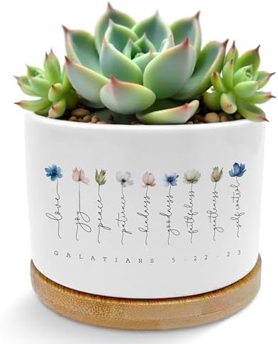 Amazon.com : ROXMART Floral Christian Plant Pots, Christian Religious ...