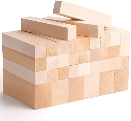 Amazon.com: CYEAH 40 Pcs Basswood Carving Blocks, 4 Inch Wood Blocks ...