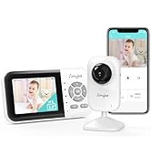 Amazon.com: Simyke Upgrade Video Baby Monitor with 2 Cameras and Audio ...