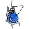 Dhwani Enterprise Plastic Double Bucket Mop Down Press Wringer Trolley ...