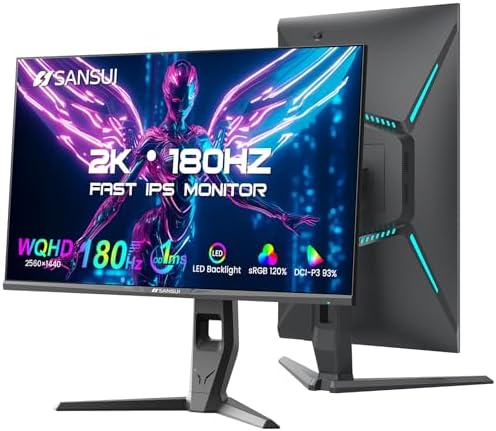 Amazon.com: KTC 27 Inch QHD Gaming Monitor, 180Hz 1ms GTG Fast IPS 2K ...
