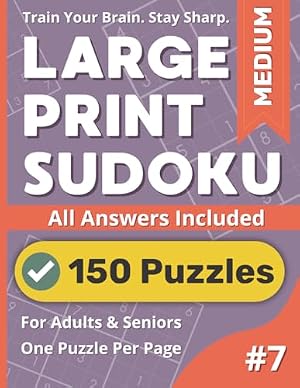Large Print Sudoku Puzzle Book for Adults and Seniors: 150 Easy Puzzles ...