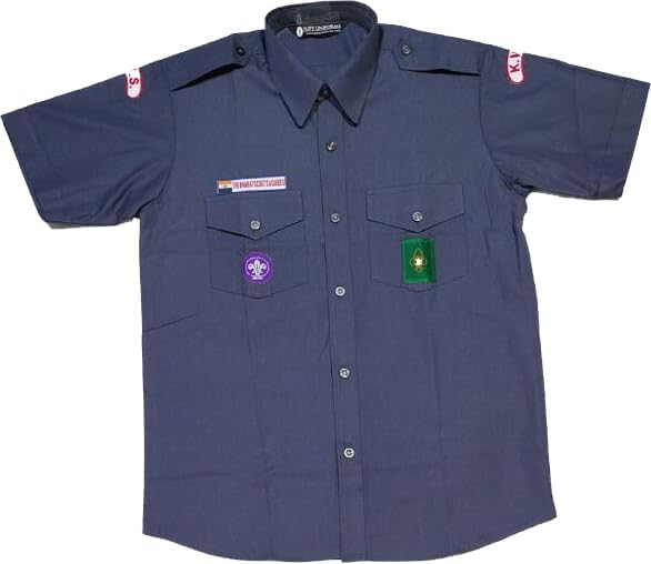 Scout Shirt for Boys K.V.S. (The Bharat Scout and Guides) (34) Grey ...