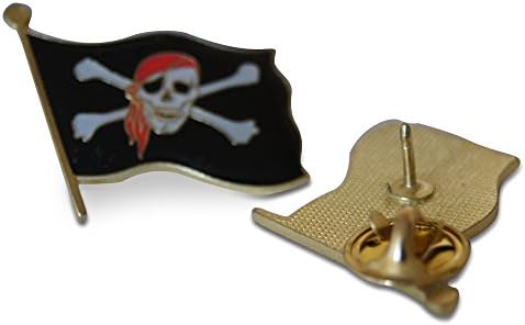 Amazon.com: Jolly Roger Pirate Skull & Crossbone 3-Piece Lapel Pin or ...