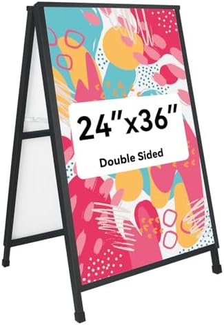 A Frame Sign Holder Sandwich Board 24 x 36‘’ Sidewalk Sign Double-Sided ...