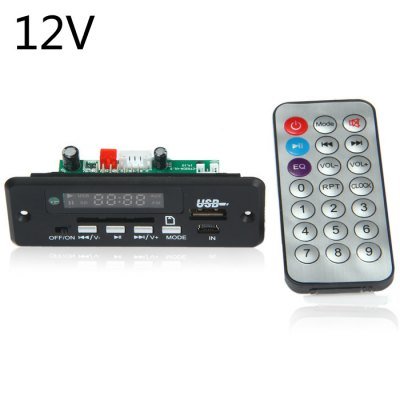 MP3 Decoder Board 12V 1.4 inch LED with AUX / FM Function Support Music ...