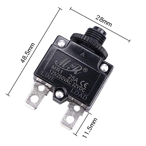Snapklik.com : RKURCK 125/250V AC 32V DC Push Button Circuit Breaker 25 ...